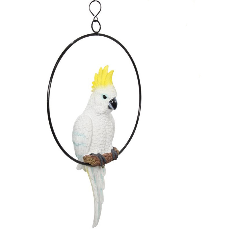 Cockatoo Bird In Ring Statue Garden Ornament Cam And Debs Store